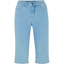 bonprix Damen Bermudas "Jeans Bermuda Slim Fit High Waist", blau, Gr. 34, unifarben, Denim/Jeans, Obermaterial: 82% Baumwolle, 17% Polyester, 1%