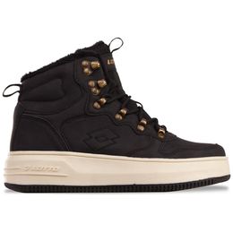 Lotto Damen Sneaker, Gr. 42, schwarz-wei&szlig;, Kunstfaser, Synthetik, Schuhe, - mit Metal-Hooks f&uuml;r komfortables Schn&uuml;ren