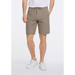 LINDBERGH Herren Shorts "Leinenshorts Relaxed Fit"army, Gr. L, Obermaterial: 55% Baumwolle, 45% Leinen, Hosen
