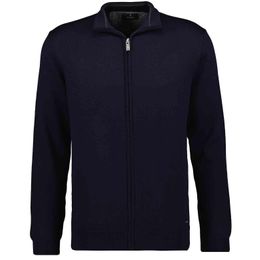 Ragman Herren Strickfleecejacke, blau, Gr. XXXL, 100% Wolle, Jacken