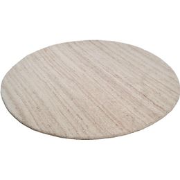Wollteppich Theko, H:18mm &Oslash;:190cm, beige, Schurwolle, Wohnzimmer, Teppiche, "Royal Berber Uni", Berber Optik, reine Wolle, ideal im Wohnzimmer &