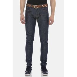 Cipo & Baxx CIPO & BAXX Herren Slim-fit-Jeans "Jeans", blau, Gr. 32, unifarben, 94% Baumwolle, 5% Polyester, 1% Elasthan, Jeans, mit Zier-Knopf&ouml;se, CD538