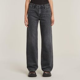 G-Star Raw Weite Jeans G-STAR "Jeans Judee Straight", Damen, Gr. 33, L&auml;nge 32, faded eolith grau, Denim/Jeans, Obermaterial: 100% Baumwolle, straight fit normal, Jeans