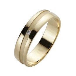 Firetti Damen Trauring "Schmuck Geschenk Gold 585 Hochzeit Ehering Trauring "LIEBE"", 23, 0,02 SI = kleine Einschl&uuml;sse mit Brillant, Gelbgold 585,