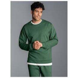 TRIGEMA Herren Sweatshirt "TRIGEMA Sweatshirt aus Biobaumwolle", gr&uuml;n, Basic, Gr. M, 75% Baumwolle (Biobaumwolle kbA), 25% Baumwolle (recycelt),
