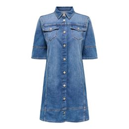 Only Damen Jeanskleid "ONLKATERINA 2/4 SHORT DNM DRESS AKM"medium blau denim, Gr. L, unifarben, Denim/Jeans, Obermaterial: 98% Baumwolle, 2%