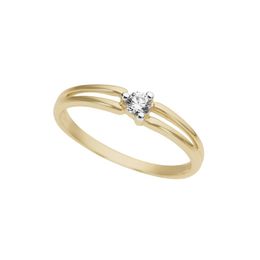 Firetti Damen Goldring "Schmuck Geschenk Gold 333 Vorsteckring, Verlobungsring", 18, Gelbgold 333, 1,5mm, wei&szlig;, Gelbgold 333, Fingerringe, mit