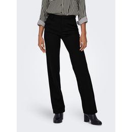 Only Damen Anzughose "ONLRAFFY &ndash; Hose mit geradem Bein und Stretchkomfort", schwarz, Gr. M, unifarben, Web, Obermaterial: 95% Polyester, 5% Elasthan,