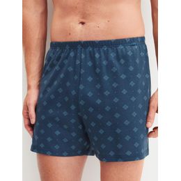 Calida Herren Boxershorts "Prints", Gr. XLschwarz denim, Single Jersey, Obermaterial: 100% Baumwolle, Unterhosen, ohne Eingriff, lockere Passform, in
