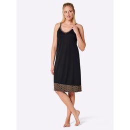 w&auml;schepur W&Auml;SCHEPUR Damen Nachthemd "Nachthemden", Gr. 40, schwarz, 50% Baumwolle, 50% Viskose, bedruckt, gemustert, unifarben, Kleider