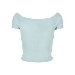 Urban Classics Damen T-Shirt "Urban Classics Damen Ladies Off Shoulder Rib Tee"seablau, Gr. XXL, unifarben, 97% Baumwolle, 3% Elasthan, Shirts