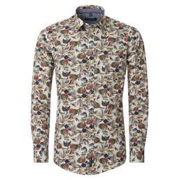 Casamoda Herren Langarmhemd "Casamoda Freizeithemd Langarm Print", rot, Gr. M, bedruckt, 100% Baumwolle, Hemden