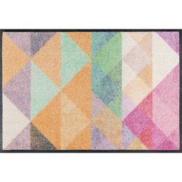 wash+dry by Kleen-Tex Fu&szlig;matte &raquo;Snorre&laquo; rechteckig 9 mm H&ouml;he Schmutzfangmatte, modernes geometrisches Design, rutschhemmend bunt Kunstfaser B : 50cm 1