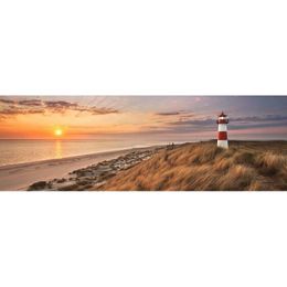 Reinders Deco-Panel &raquo;Leuchtturm Sonnenuntergang&laquo; orange Hartfaserplatte, MDF B/H/T: 90cm x 30cm, Querformat