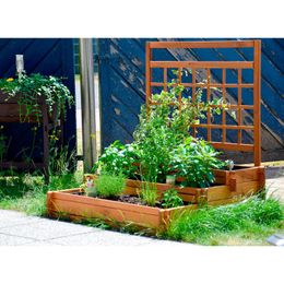 Dobar Spalier mit 3 Etagen-Pflanzkasten, BxTxH: 110x88x115 cm braun Holzwerkstoff B/H/T: 110cm x 115cm x 88cm