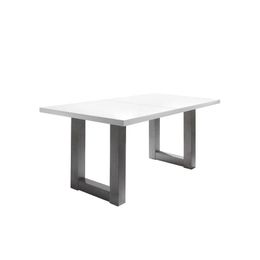 M&auml;usbacher Esstisch &raquo;Mister&laquo; mit Auszug (160-210 cm), Gestell in U-Form wei&szlig; B/H/T: 160cm x 77cm x 90cm, Mittelauszugmit Einlegeplatte, Gestell: Graphitfarben