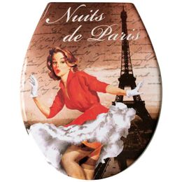 ADOB WC-Sitz &raquo;Nuits de Paris&laquo; Absenkautomatik, zur Reinigung abnehmbar rot Duroplast, Edelstahl Einheitsgr&ouml;&szlig;e