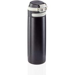 Leifheit Thermoflasche &raquo;Flip&laquo; 600 ml schwarz Edelstahl, Polypropylen (PP), Silikon 600ml