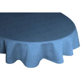 WIRTH Tischdecke &raquo;WIESSEE&laquo; oval blau Baumwolle, Leinen, Modal