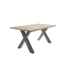 M&auml;usbacher Esstisch &raquo;Mister&laquo; mit Auszug (160-210 cm), Gestell in X-Form braun B/H/T: 160cm x 77cm x 90cm, Mittelauszugmit Einlegeplatte, Gestell: Graphitfarben