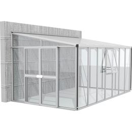 Vitavia Anlehngew&auml;chshaus &raquo;Helena 11900&laquo; Alu-Profile, 3 mm Sicherheitsglas, Dach 10 mm Hohlkammerplatten grau B/H/T: 460cm x 266cm