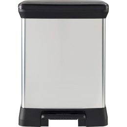 curver M&uuml;lleimer &raquo;Decobin&laquo; 1 Beh&auml;lter 30 Liter silber Polypropylen B/H/T: 29cm x 51cm x 39cm, 30 l