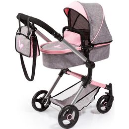 BAYER Kombi-Puppenwagen &raquo;Vario, grau&laquo; mit Wickeltasche grau Einheitsgr&ouml;&szlig;e Kombi-Puppenwagen
