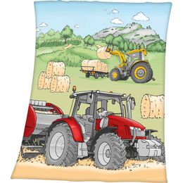 Herding's Young Collection Kinderdecke &raquo;Traktor&laquo; mit tollem Traktor Motiv, Kuscheldecke bunt Polyester B/L: 130cm x 160cm