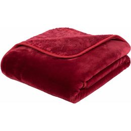 G&ouml;zze Wohndecke &raquo;Premium Cashmere Feeling&laquo; mit premium Cashmere Feeling, Kuscheldecke rot Polyester