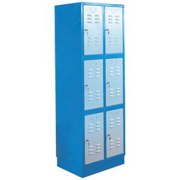 G&uuml;de Werkzeugschrank &raquo;TYP 6F&laquo; B/T/H: 60x50x180 cm, abschlie&szlig;bar blau Stahl blau, B/H/T: 60cm x 180cm x 50cm, T&uuml;ren: 6 Stk.