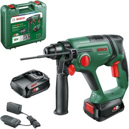 Bosch Home and Garden Akku-Bohrhammer &raquo;UniversalHammer&laquo; mit 2 Akkus 18V/2,5Ah und Ladeger&auml;t AL 1 gr&uuml;n Unbegrenzte Freiheit &ndash; Kompatibel mit allen Ger&auml;ten der 18V POWER FOR 