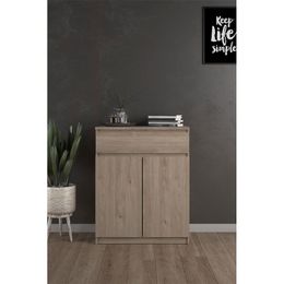 Home Affaire Kommode &raquo;Naia&laquo; abgerundete Schubladenkanten auf Metallgleiter, Breite 80,2 cm braun Holzwerkstoff B/H/T: 80,4cm x 100,4cm x 40cm, 1 Stk.,