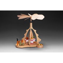 Albin Preissler Weihnachtspyramide &raquo;Tischpyramide - Schneem&auml;nner, Weihnachtsdeko&laquo; beige Massivholz 26cm
