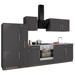 Wiho-K&uuml;chen wiho K&uuml;chen K&uuml;chenzeile &raquo;Cali&laquo; mit E-Ger&auml;ten, Breite 310 cm grau B/H/T: 310cm x 60cm