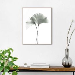 Reinders Kunstdruck &raquo;Ginkgo Blatt&laquo; wei&szlig; MDF B/H/T: 40cm x 50cm x 1,6cm