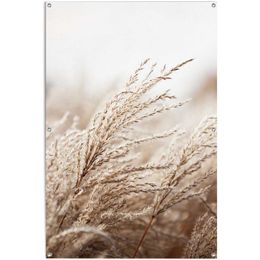 Reinders Poster &raquo;Gras&laquo; leichtes und wasserfestes Gartenposter f&uuml;r den Au&szlig;eneinsatz beige Leinwand