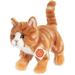 HERMANN TEDDY ORIGINAL Kuscheltier &raquo;Katze stehend rot getigert, 20 cm&laquo; zum Teil aus recyceltem Material rot Kuscheltier