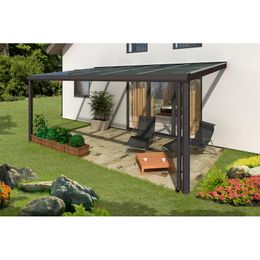 Skan Holz Terrassendach &raquo;Modena&laquo; 541 cm Breite, verschiedene Tiefe grau Aluminium B/H/T: 541cm x 258cm x 307cm, pulverbeschichtet