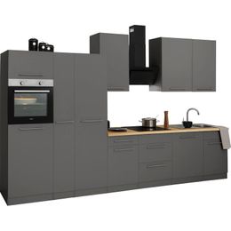 Wiho-K&uuml;chen wiho K&uuml;chen K&uuml;chenzeile &raquo;Unna&laquo; mit E-Ger&auml;ten, Breite 360 cm grau B/H/T: 360cm x 60cm, Elektro-Kochfeld