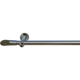 Indeko Gardinenstange &raquo;Marbella&laquo; 1 l&auml;ufig-l&auml;ufig Wunschma&szlig;l&auml;nge silber Eisen B/L: 160cm, 1 Stk., 1 l&auml;ufig