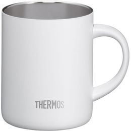 Thermos Tasse &raquo;Longlife&laquo; doppelwandig, 0,35 Liter, mit Deckel wei&szlig; Edelstahl 7,9cm, 350ml