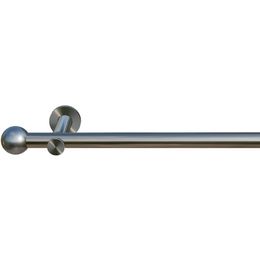 Indeko Gardinenstange &raquo;Colombes&laquo; 1 l&auml;ufig-l&auml;ufig Wunschma&szlig;l&auml;nge silber Eisen B/L: 270cm, 1 Stk., 1 l&auml;ufig