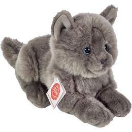 HERMANN TEDDY ORIGINAL Kuscheltier &raquo;Kart&auml;user Katze, 20 cm&laquo; zum Teil aus recyceltem Material grau Einheitsgr&ouml;&szlig;e Kuscheltier