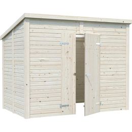 Palmako Ger&auml;tehaus &raquo;Leif&laquo; natur beige Massivholz Einheitsgr&ouml;&szlig;e