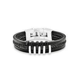 s.Oliver Herren s.Oliver Lederarmband &raquo;SO1380/1 540643&laquo; silber