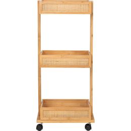 Wenko Badregal &raquo;Allegre&laquo; Wagen, aus Bambus und Rattan beige Bambus B/H/T: 18,5cm x 71,5cm x 32cm