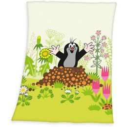 Quelle Babydecke &raquo;Der kleine Maulwurf&laquo; mit s&uuml;&szlig;em Motiv, Kuscheldecke gr&uuml;n Polyester B/L: 75cm x 100cm