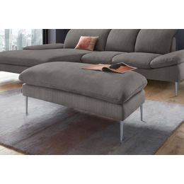 W.Schillig Hocker &raquo;enjoy&MORE&laquo; F&uuml;&szlig;e silber matt, Breite 106 cm grau Chenille-Flachgewebe R66 (85% Polyester, 15% Nylon);Longlife Xtra-Leder Z59: 