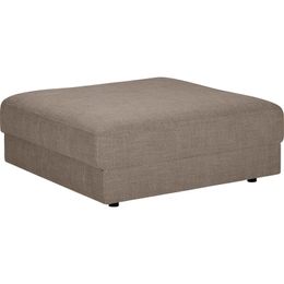 Trendmanufaktur Polsterhocker &raquo;Bourbon&laquo; In verschiedenen Gr&ouml;&szlig;en erh&auml;ltlich grau 100% Polyester B/H/T: 133cm x 43cm x 133cm, Struktur weich, XXL 133cm 