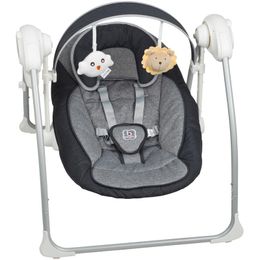 BABYGO Babywippe &raquo;Dandly, anthracite&laquo; bis 9 kg elektrisch, mit Sound grau Babywippe
